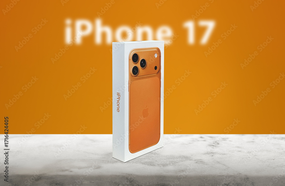 Apple iPhone 17 Pro Max orange retail box, launched on September 19 ...