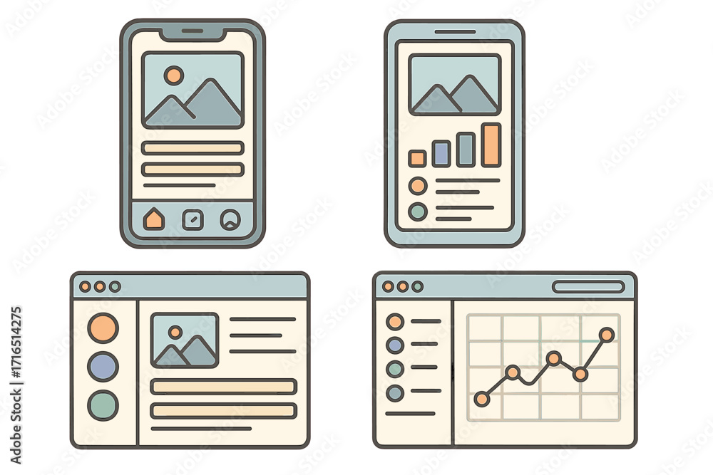 Modern user interface design concepts for mobile and desktop ...