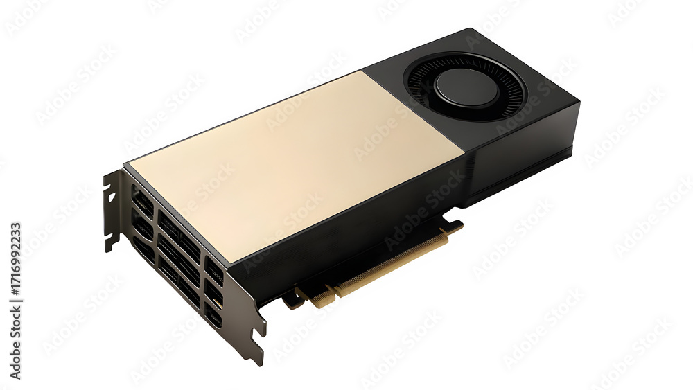 High-Resolution Workstation GPU for AI and Deep Learning, Isolated on ...