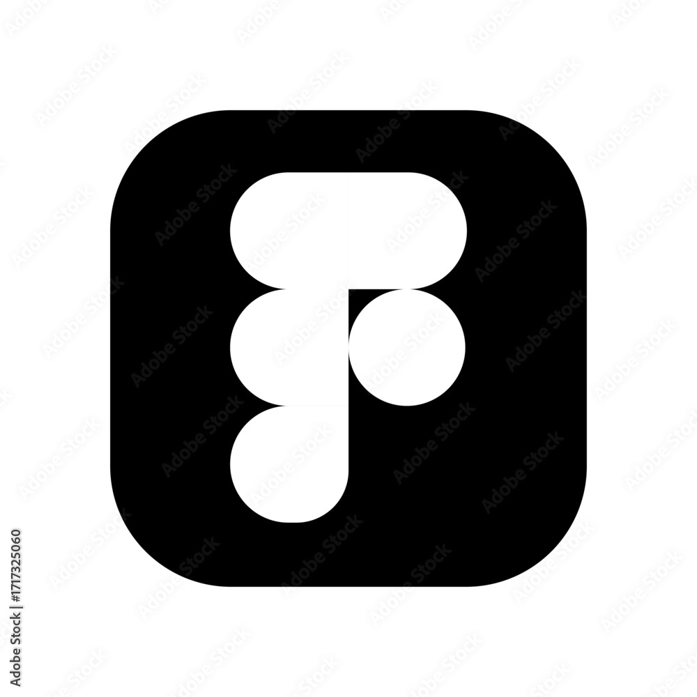 Image of Figma logo in black and white style with transparent ...