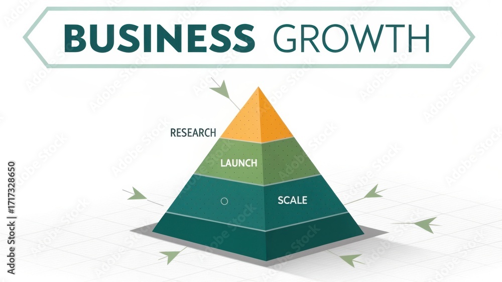 ภาพถ่าย Stock Business Growth Pyramid Illustration Featuring Research ...