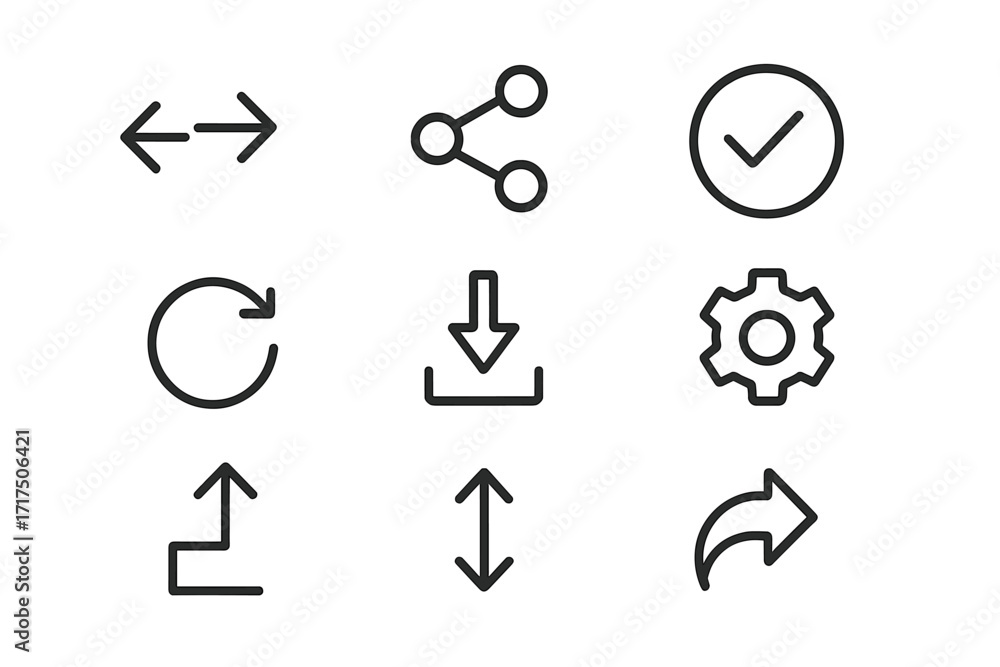 Image vectorielle Stock Essential UI UX line icon collection. Vector ...
