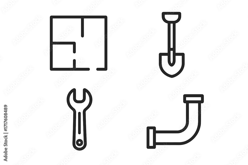 Repair and renovation line icon set. Home improvement and construction ...