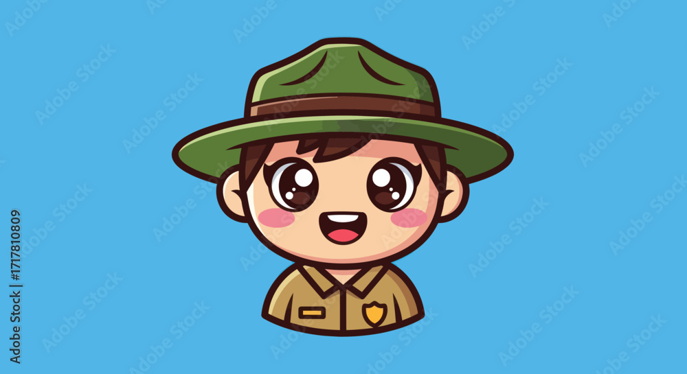 Cute cartoon park ranger character illustration. Stock Vector | Adobe Stock