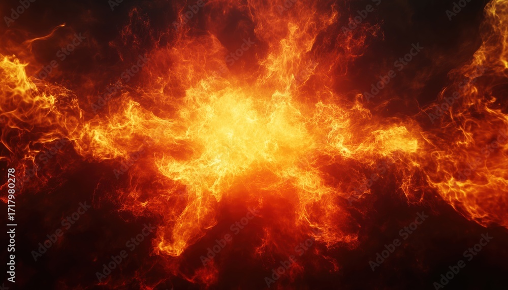 Vivid And Hot Hell Abstract: Red And Yellow Fire And Smoke Effect ...
