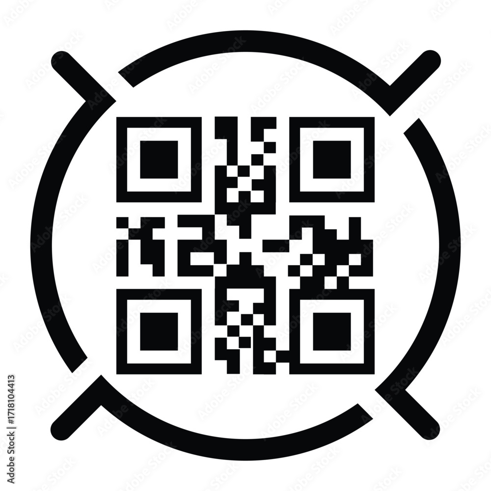 Stock-Vektorgrafik „Scan QR code icon. Digital scanning QR code. QR ...