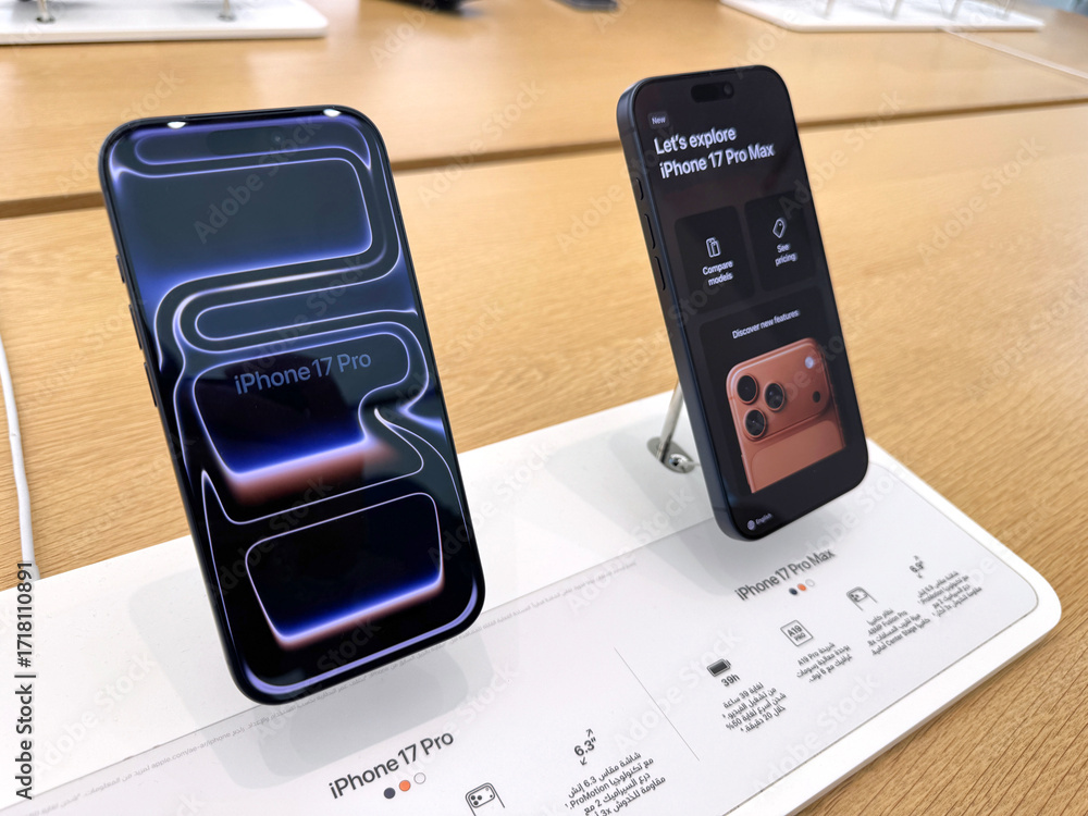 Dubai, UAE, 20 September 2025. Apple launches new iPhone 17, displayed ...