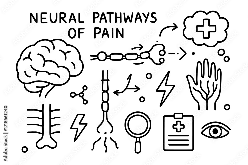 Image vectorielle Stock Neural Pathways Doodle. Hand-drawn doodle ...