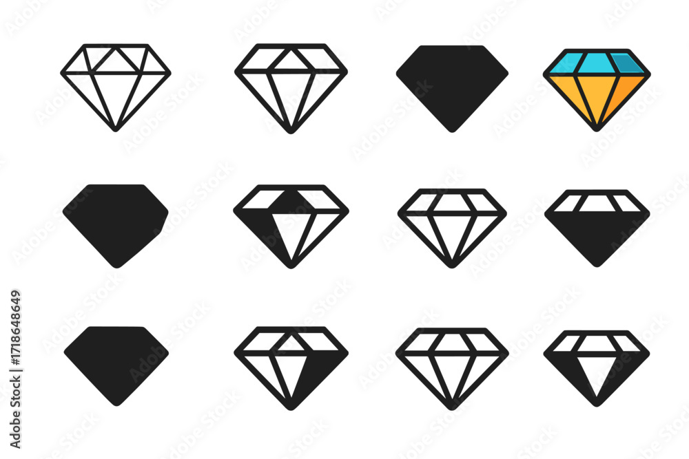 Black Diamond Logos. Set Logo of Black Luxury: Black diamond. Logo set ...