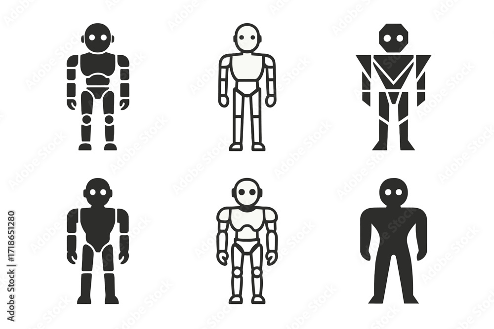 Innovative Robotics Logos. Robotics. Set Logo of Robotics: Humanoid ...