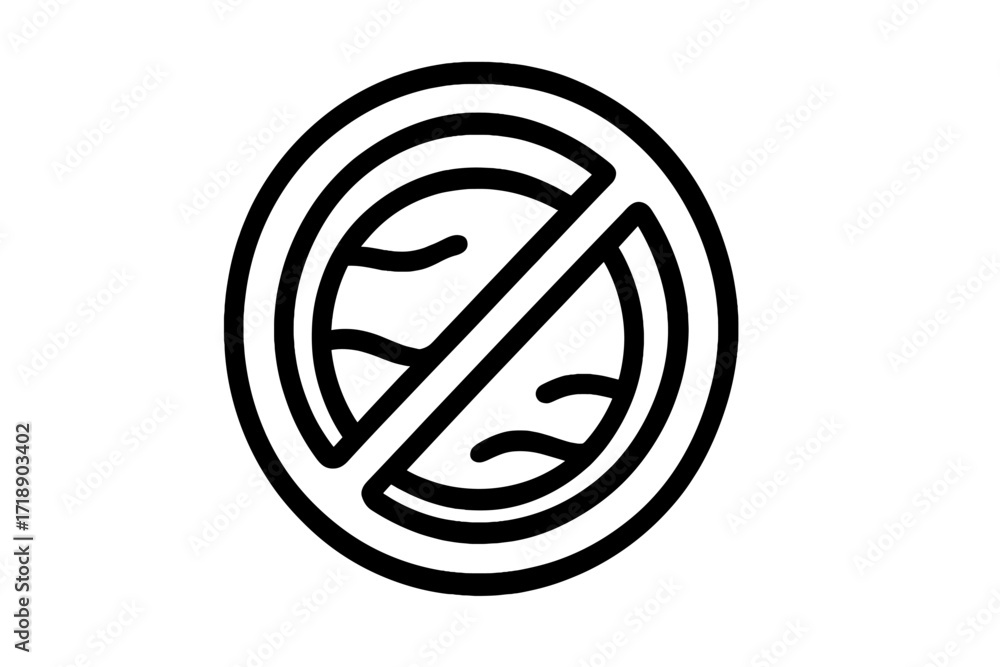 No water sign icon vector. Prohibition symbol for do not drink. Water ...