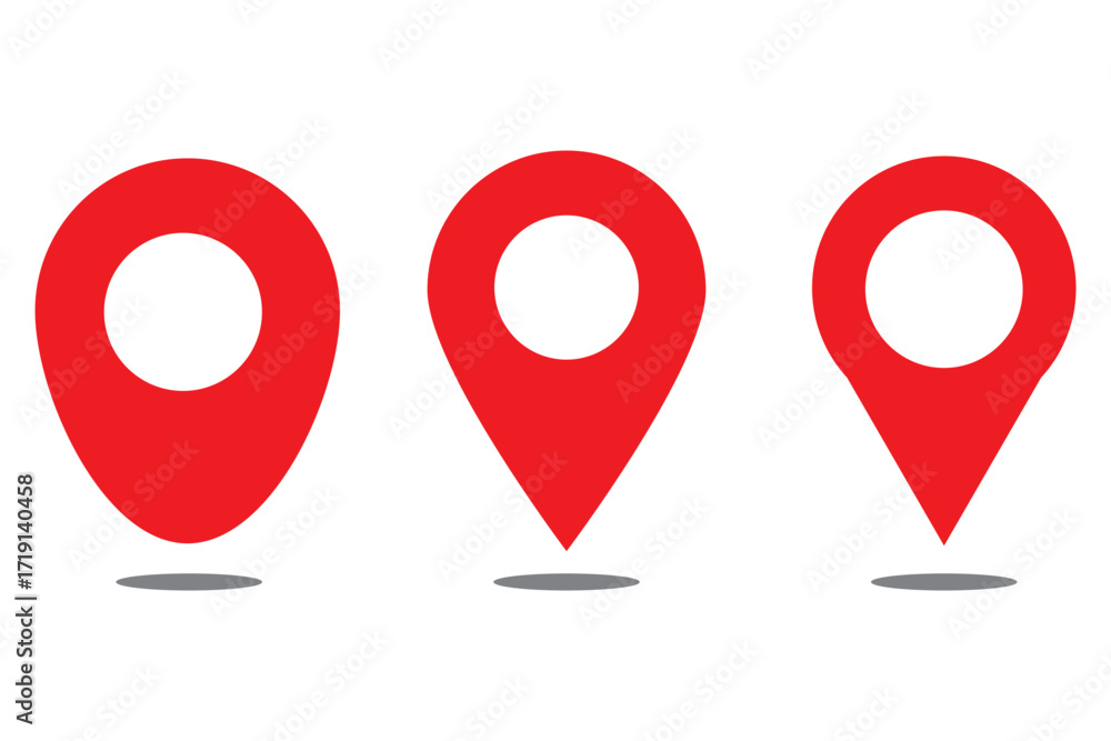 Map pin icon set. location pin place marker. Location icon. Map marker ...