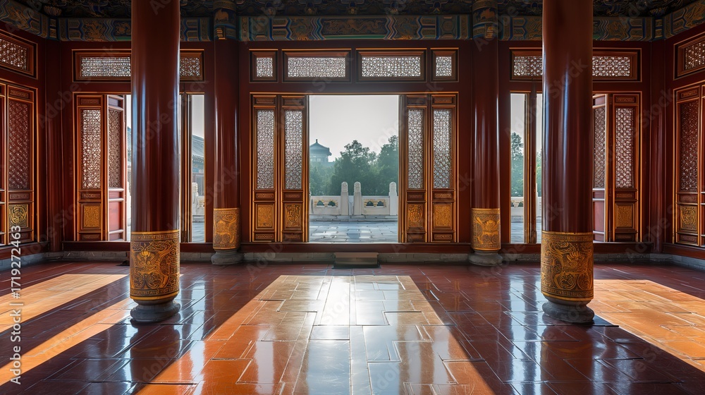 Ilustración de Stock Interior of Royal Palace in Beijing, Chinese ...