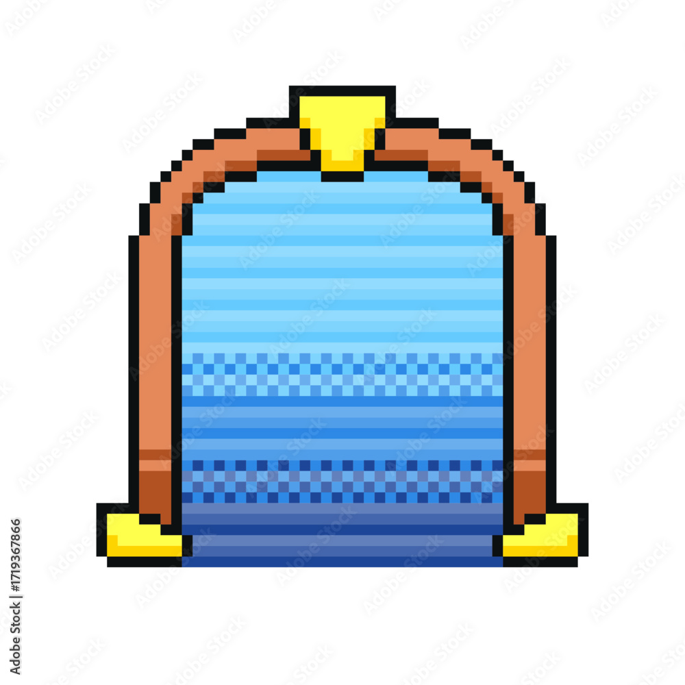 Portal Gate with Scan Lines Effect, Pixel Art Icon, Isolated Stock ...