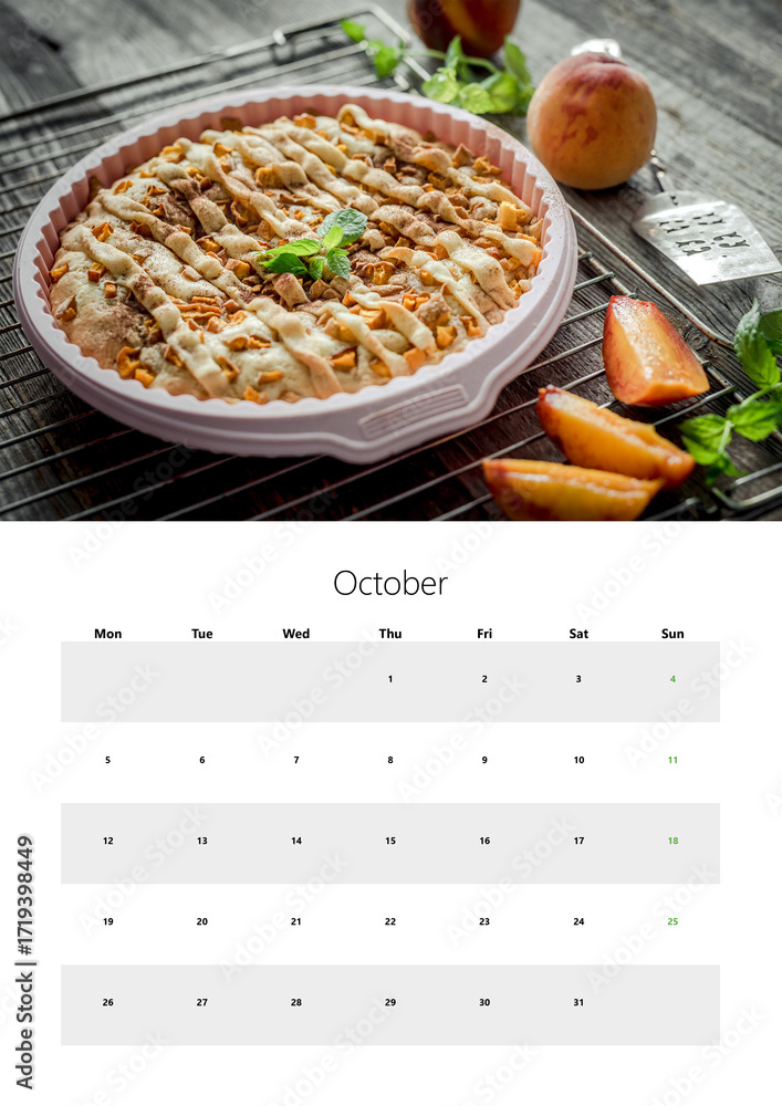 Stock-Foto „Easy To Print A3 Wall Flip Calendar For 2026 With October ...