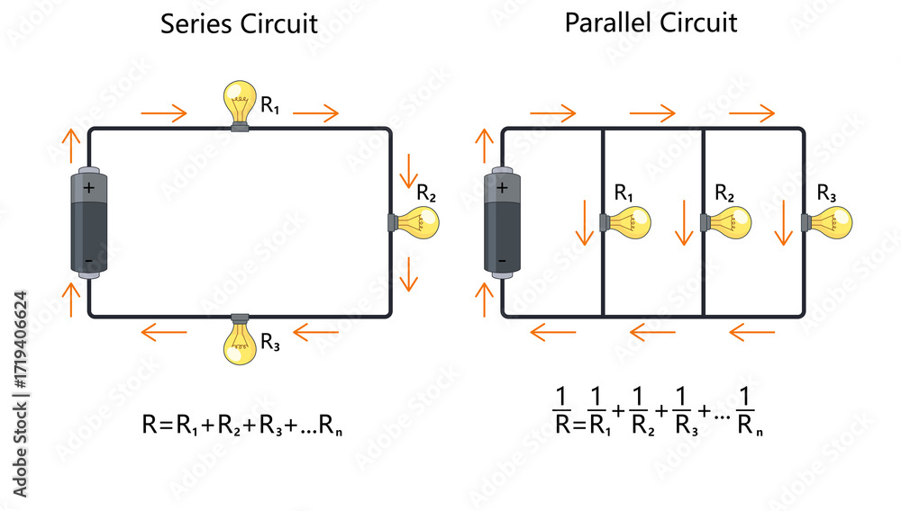 series and parallel electrical circuits with resistors and bulbs ...