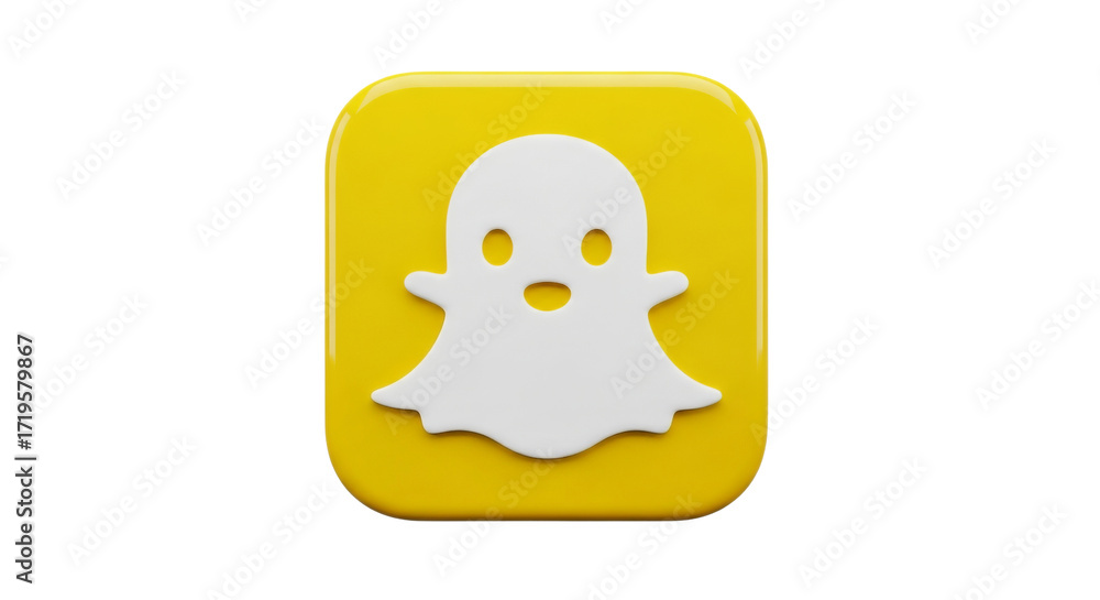 Snapchat logo graphic symbol, isolated on white background ...