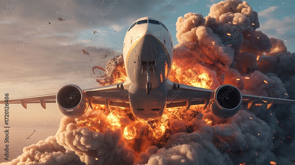 Dramatic Plane Crash in Mid Air Catastrophe Averting Disaster with ...