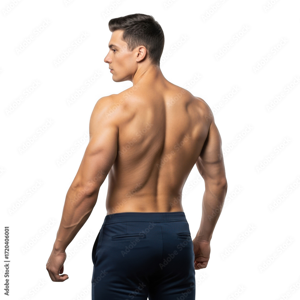 Muscular man's back displaying defined muscles and strong physique from ...