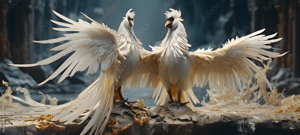 Ethereal White Garuda Miniatures: A Surreal Close-Up Tiny figures from ...
