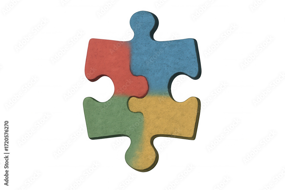 Jigsaw puzzle piece forming a symbol of autism awareness and ...