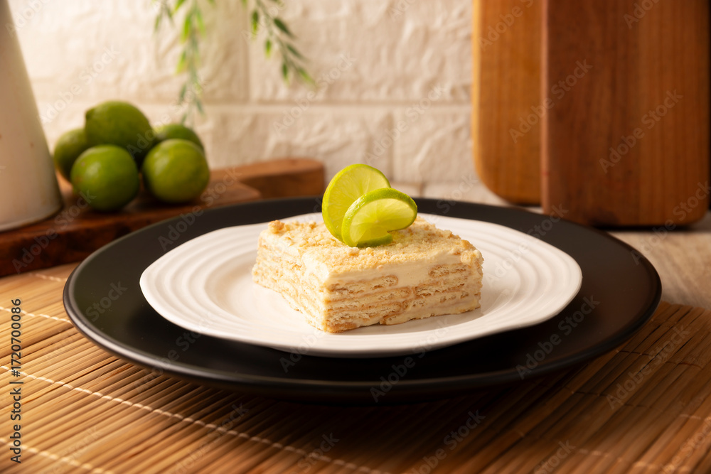 Carlota de Limon, a cold, no-bake dessert made with layers of Maria ...