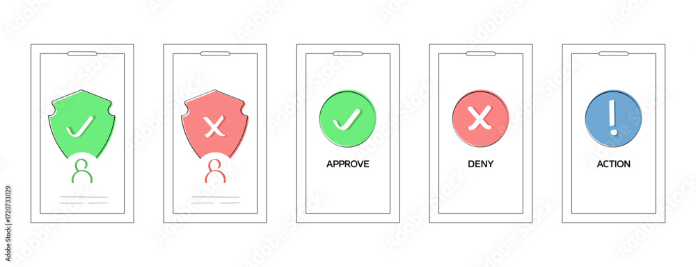 App Error, Warning & Success Doodle Screens UI Screens Pack Stock ...