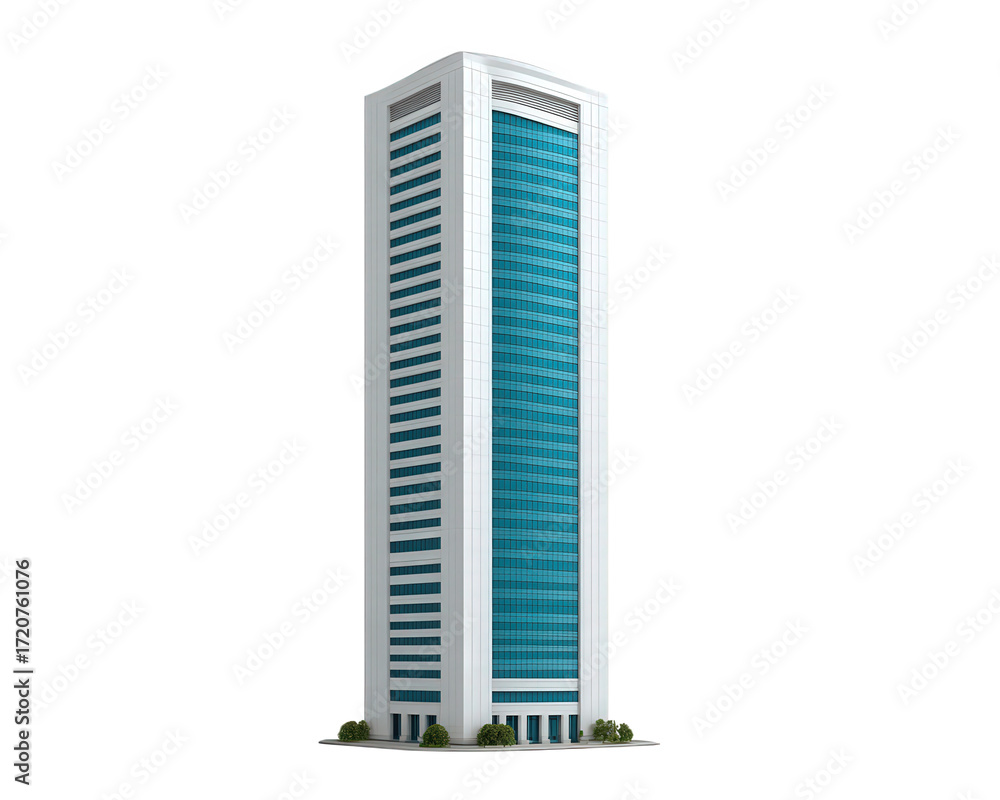Tall office skyscraper with blue glass windows modern architecture ...