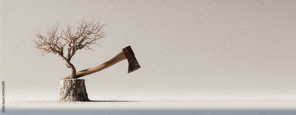 Stock-Illustration „Deforestation Depiction: A visual metaphor of ...