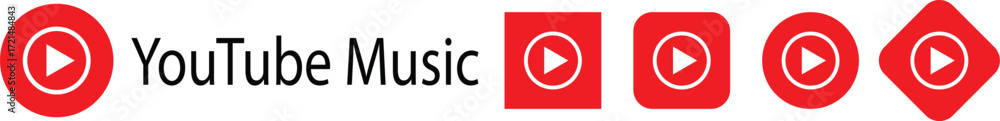 Vector de Stock YouTube Music and social icon concept. ouTube Music ...