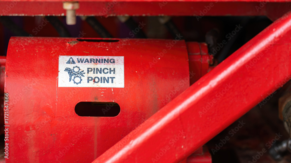 Photo Stock "Pinch point warning sign" hand and finger injury ...