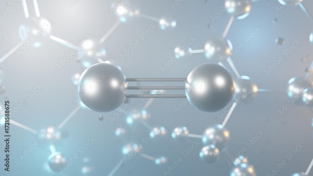 carbon monosulfide molecular structure, 3d model molecule, diatomic ...