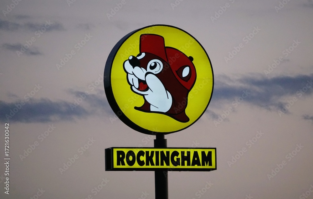 Rockingham, Virginia, U.S.A - Aug 31, 2025 - The iconic Buc-ee's beaver ...