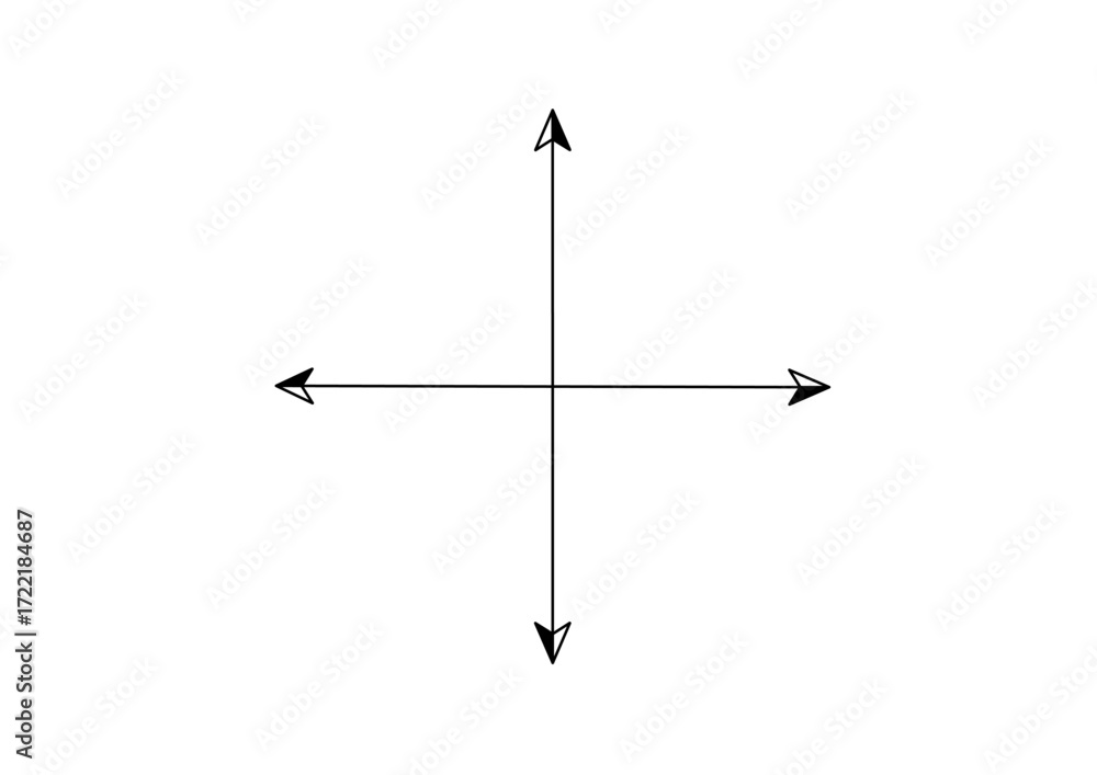 Cartesian coordinate system with two perpendicular axes. Graph with a ...