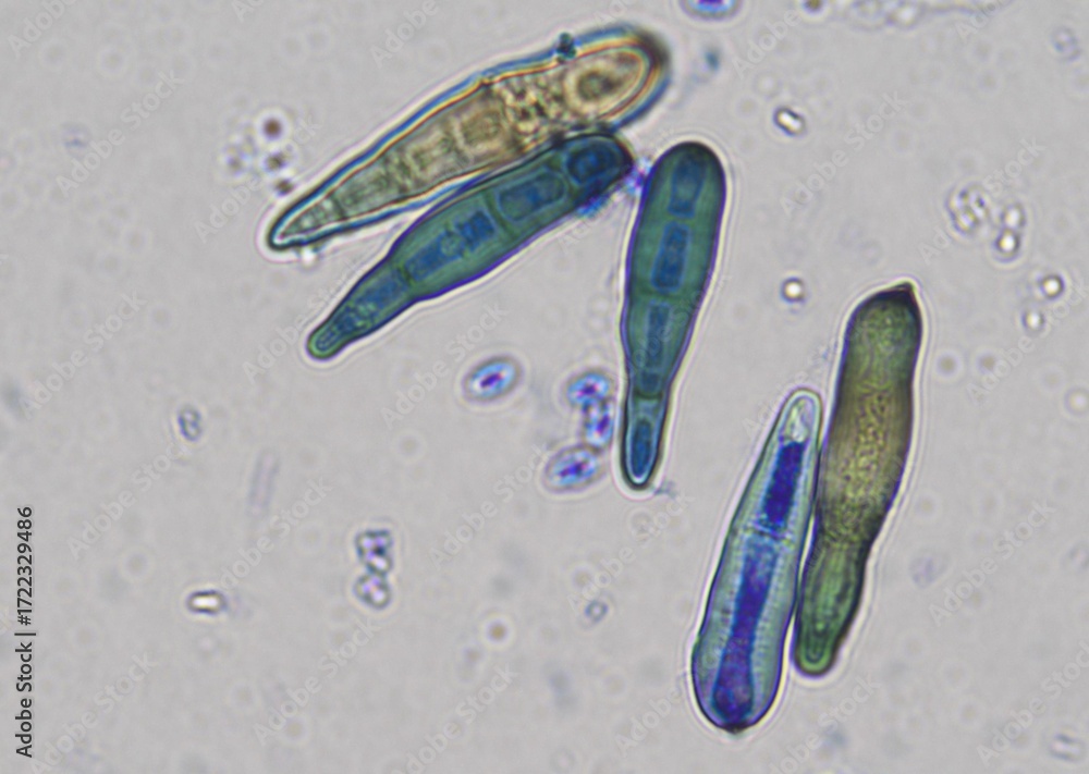 soil microorganisms under a microscope including amoeba, flagellates ...