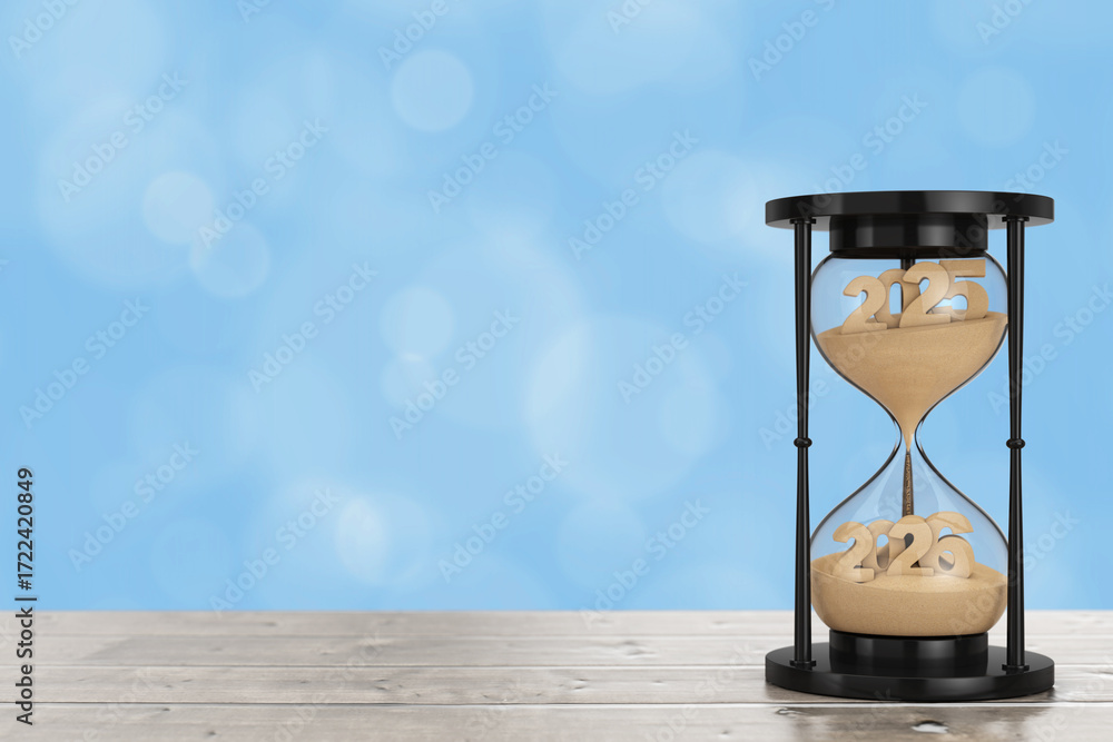 New 2026 Year Concept. Sand Falling in Hourglass Taking the Shape from ...