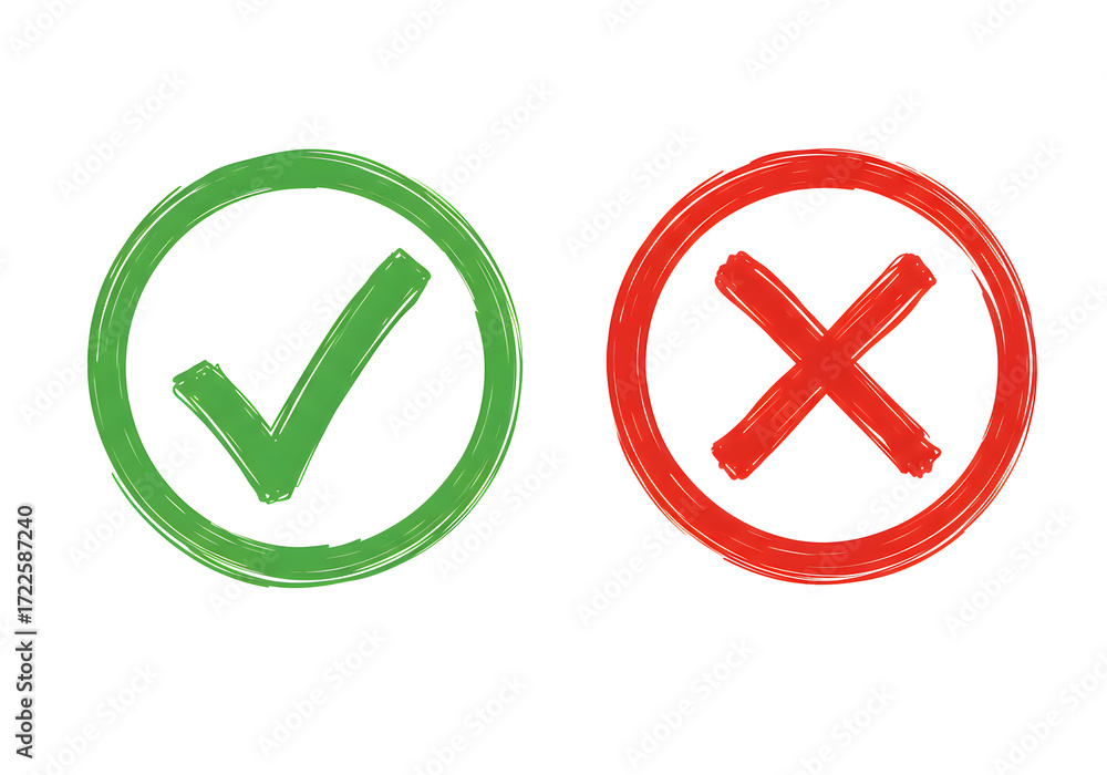 Check Mark and Cross Mark symbols for correct and incorrect options ...
