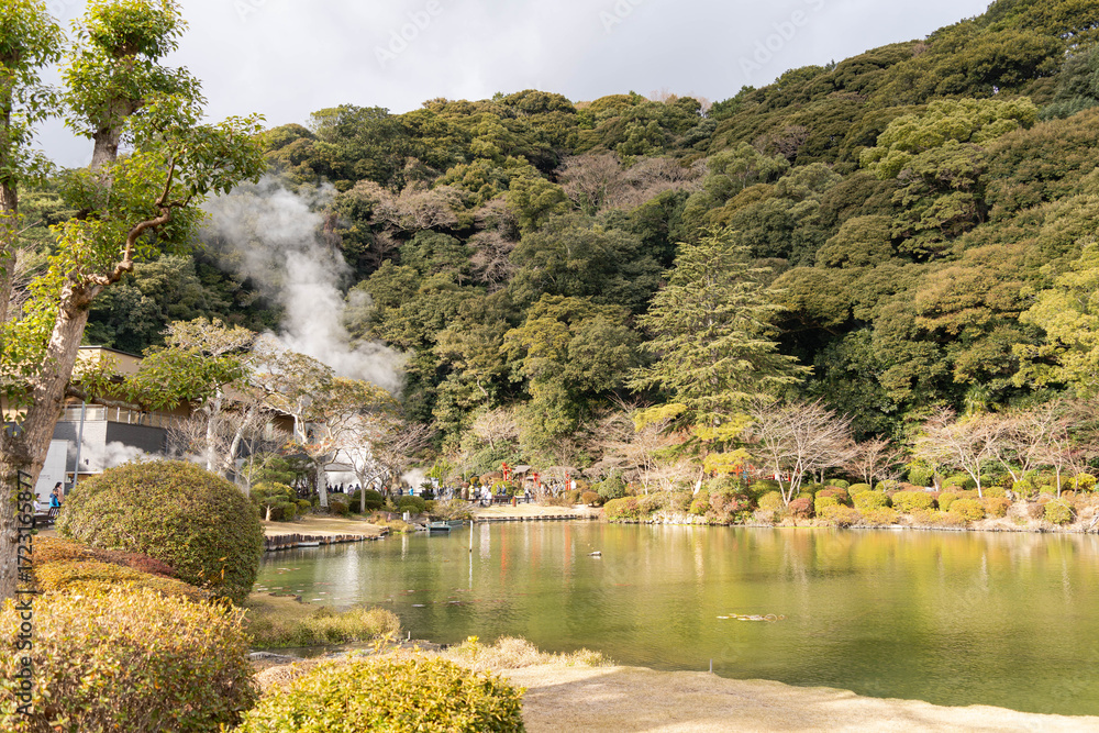 inside of Hells of Beppu which consist of seven kinds of hot springs ...