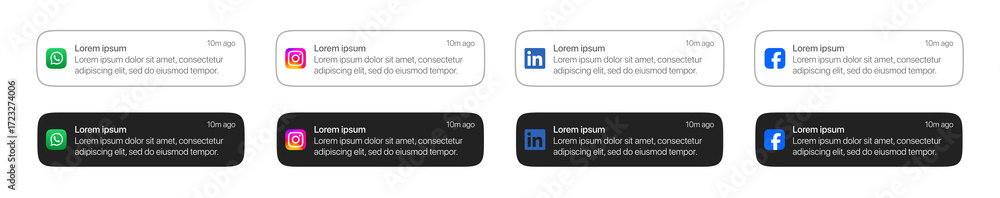 Stock-Foto „iOS social media notifications mockup UI design for ...