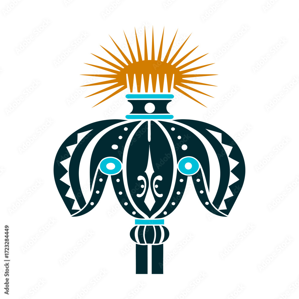 Candomble Oxala's Paxoro Staff with Sunburst Crown Candomble Oxalas ...