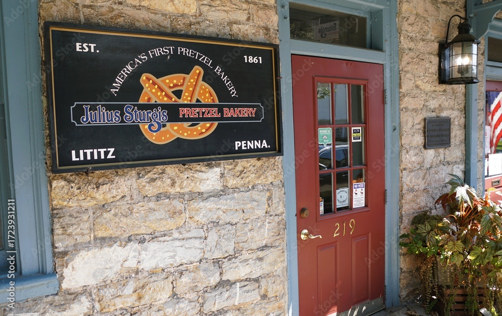 Lititz, Pennsylvania, U.S - Sept 3, 2025 - The entrance into Julius ...