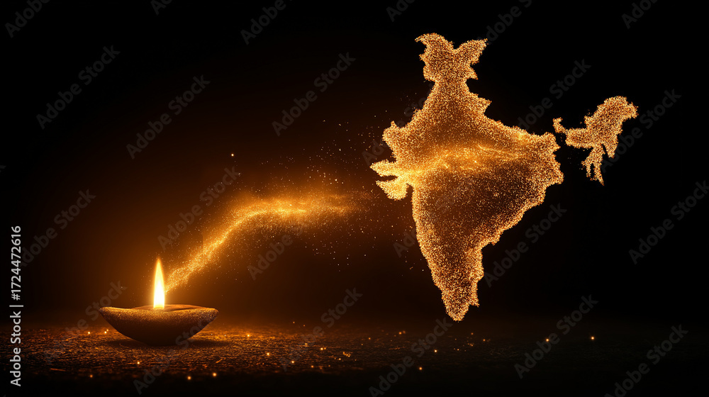 Diwali celebration india map diya light festival of lights hinduism ...