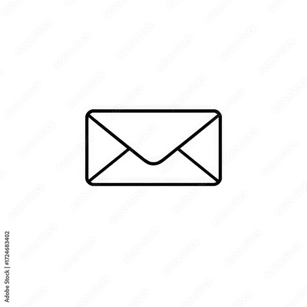 Stock-Illustration „Line art mail icon with transparent background PNG ...