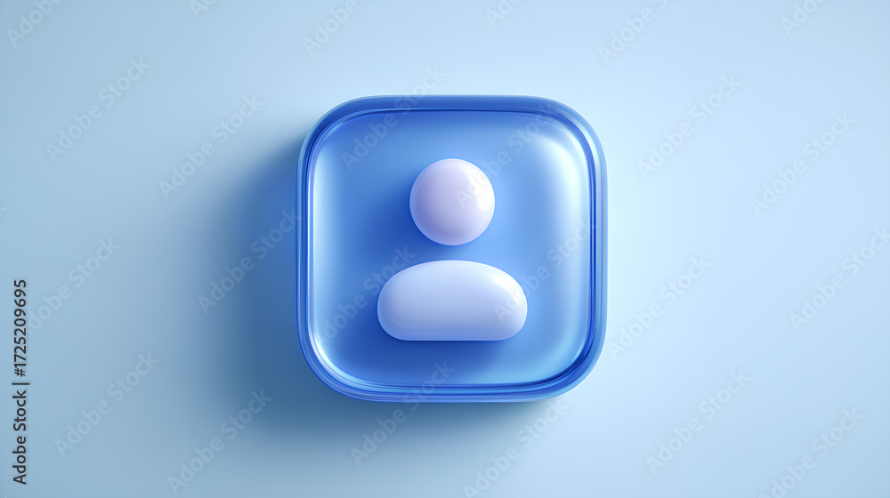 Minimal glassmorphism user icon symbolizing profile, account, or user ...