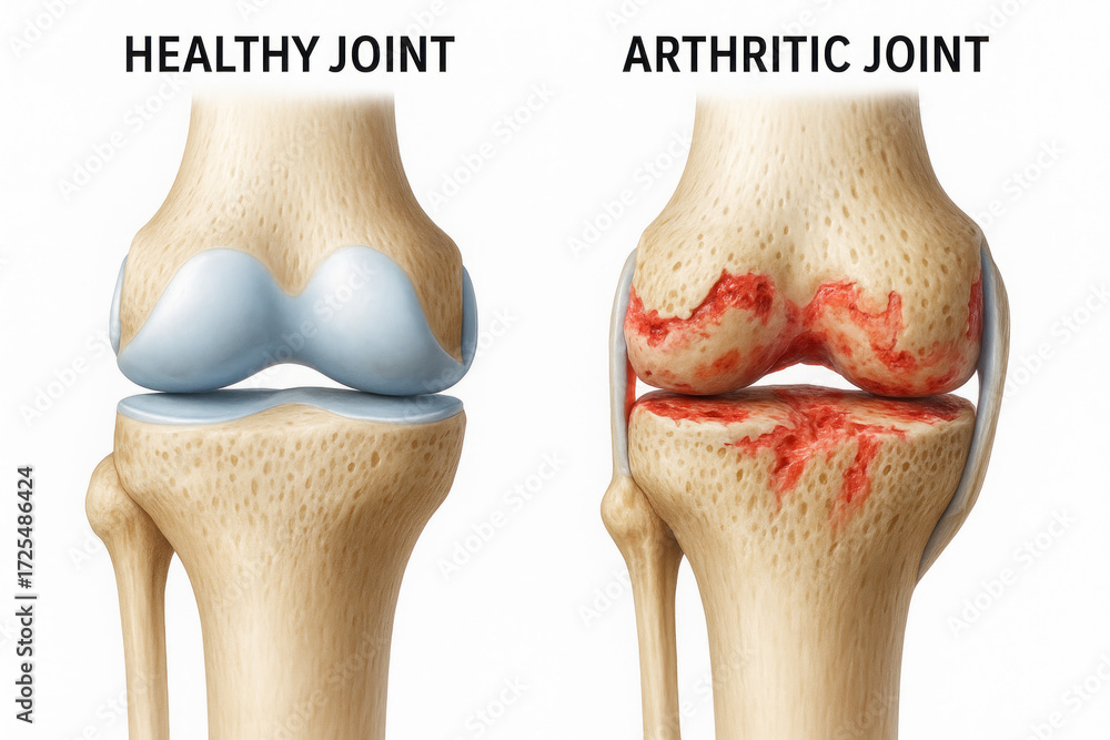 Comparison of a Healthy Knee Joint versus an Arthritic Knee Joint ...
