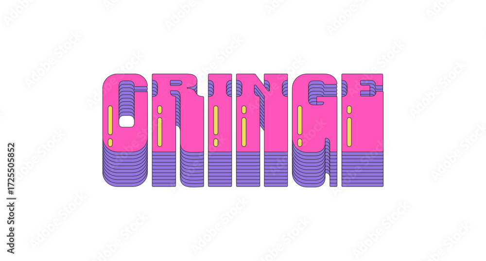 Vetor Cringe layered pink vaporwave slang typography. Gen z awkward ...