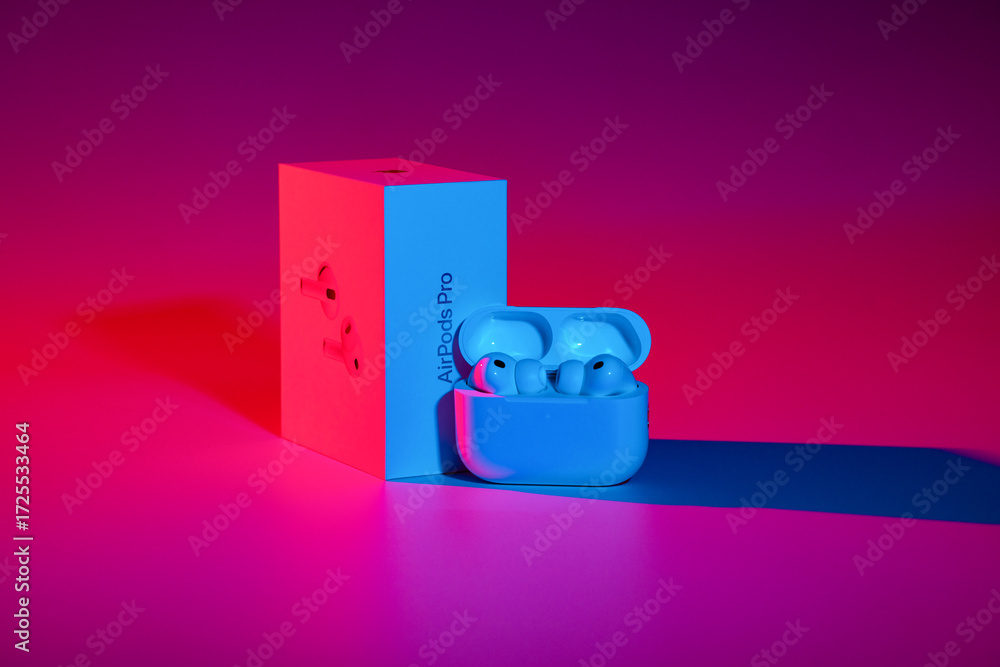 Apple AirPods Pro 3 in colorful setting on September 23, 2025 in ...
