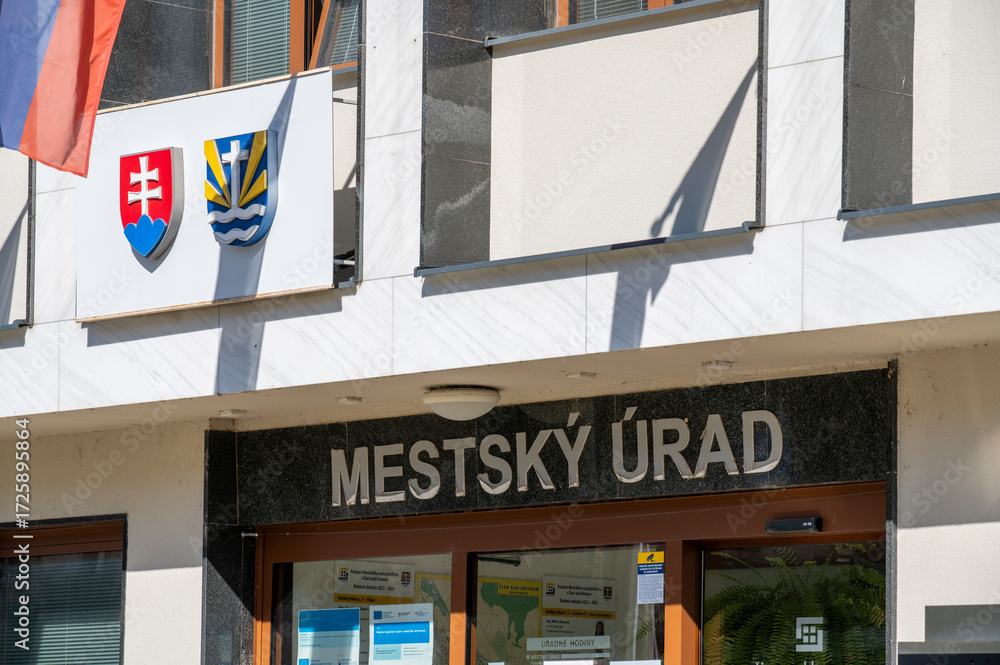 Ziar nad Hronom, Slovakia - September, 21, 2025 : Municipal Office in Ziar nad Hronom. City ...