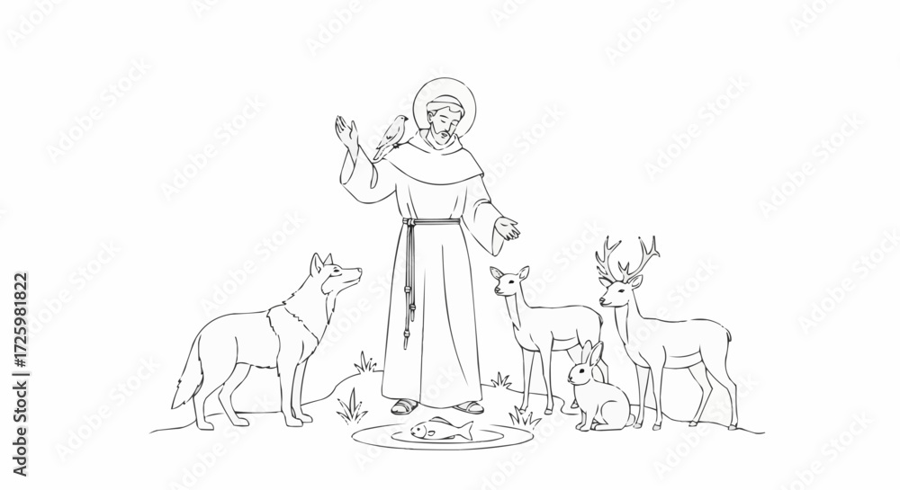 World animal day october 4 st francis of assisi coloring page with ...