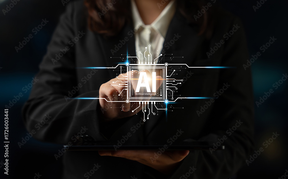 Stock-Foto „AI assistant with LLM, big data, machine learning, and ...